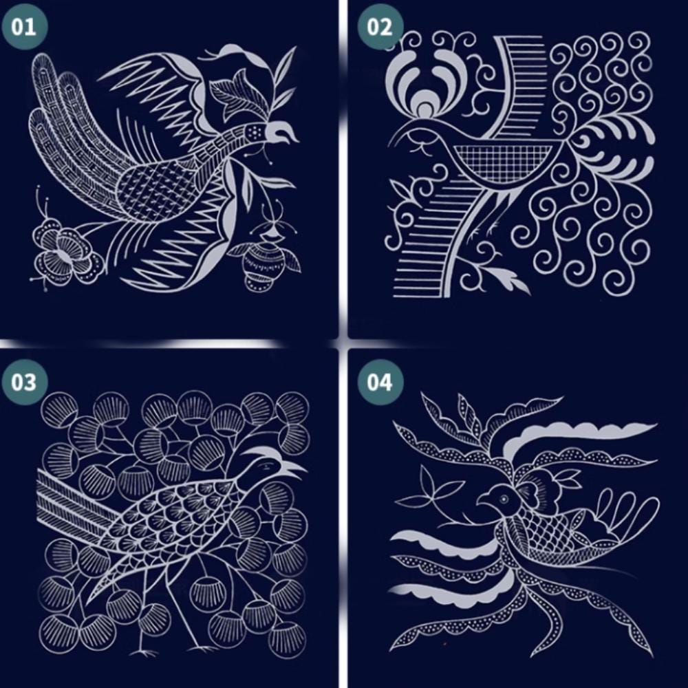 Miao Ethnic Batik Pattern Brushes for Procreate and AI - Chinese Folk ...