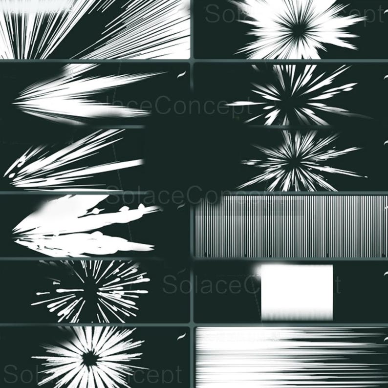 Manga Speed Line Procreate & PS Brushset, Japanese Anime Burst Lines ...