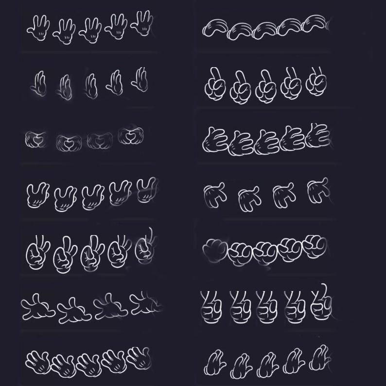 Cartoon Hand Gesture Procreate & Photoshop Brushes – Cute Hand Drawn ...