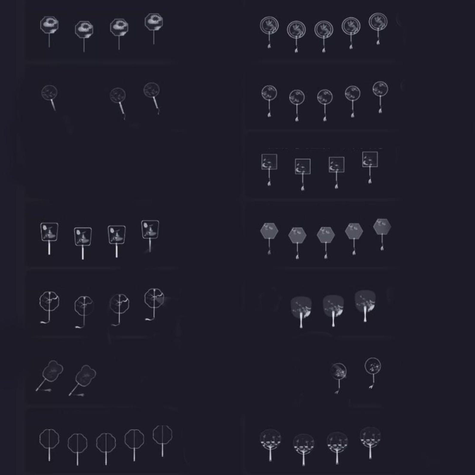 Traditional Fan Procreate Brush Set for iPad Hand-drawn Round Fans ...