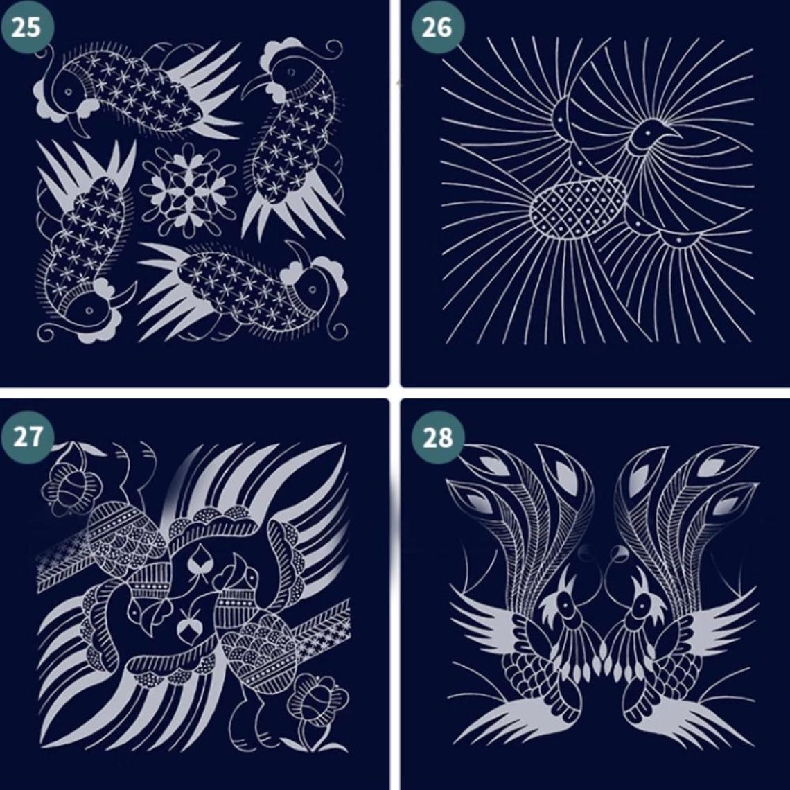 Miao Ethnic Batik Pattern Brushes for Procreate and AI - Chinese Folk ...