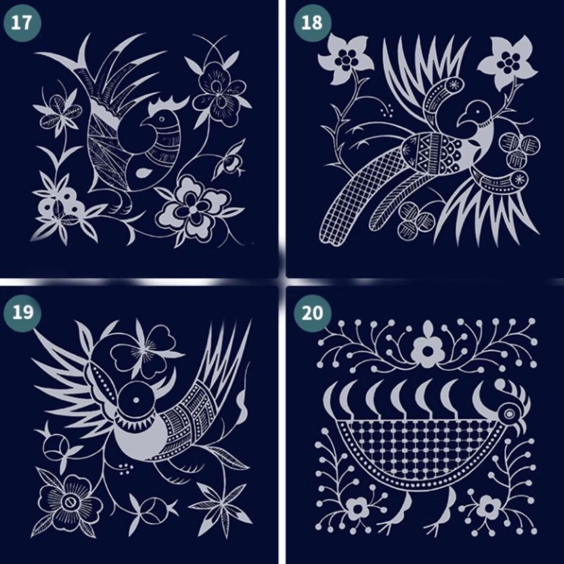 Miao Ethnic Batik Pattern Brushes for Procreate and AI - Chinese Folk ...