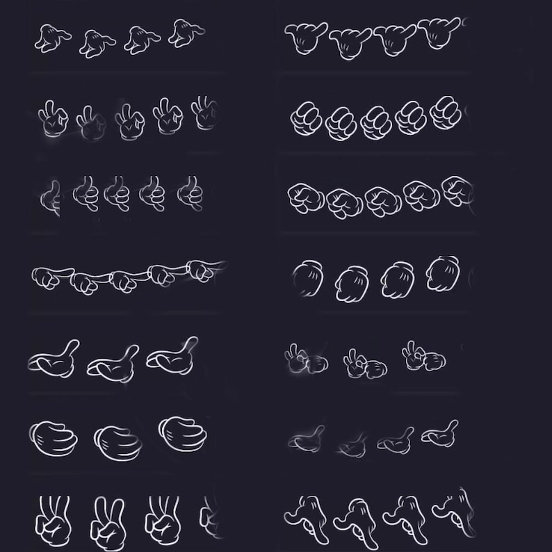 Cartoon Hand Gesture Procreate & Photoshop Brushes – Cute Hand Drawn ...