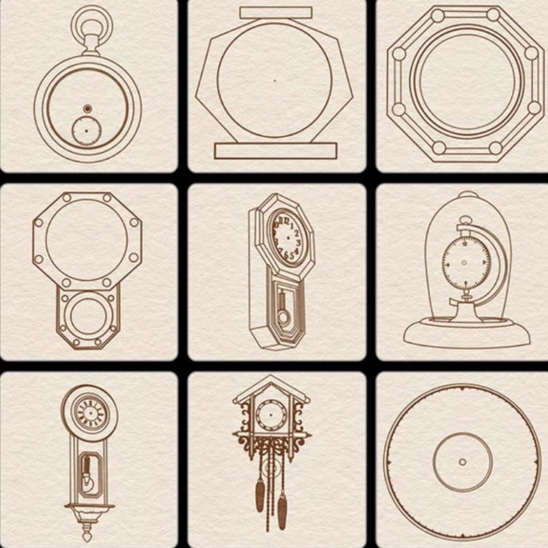 Clock & Watch Design Brushes for Procreate and PS Vintage Timepieces ...
