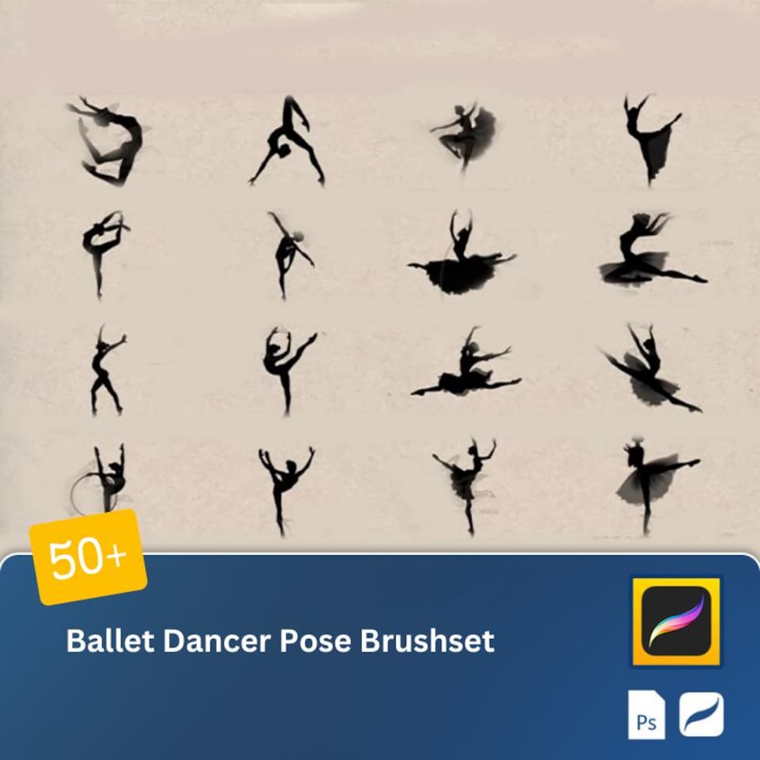 50+ Ballet Dancer Pose Brushes for Procreate & Photoshop - Dance Poses ...