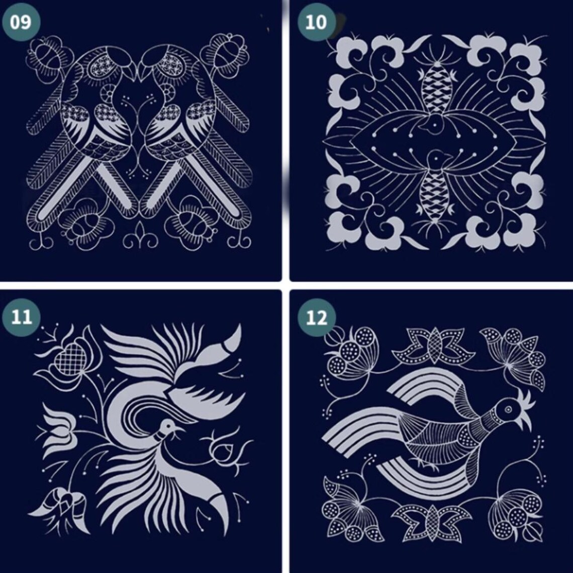 Miao Ethnic Batik Pattern Brushes for Procreate and AI - Chinese Folk ...