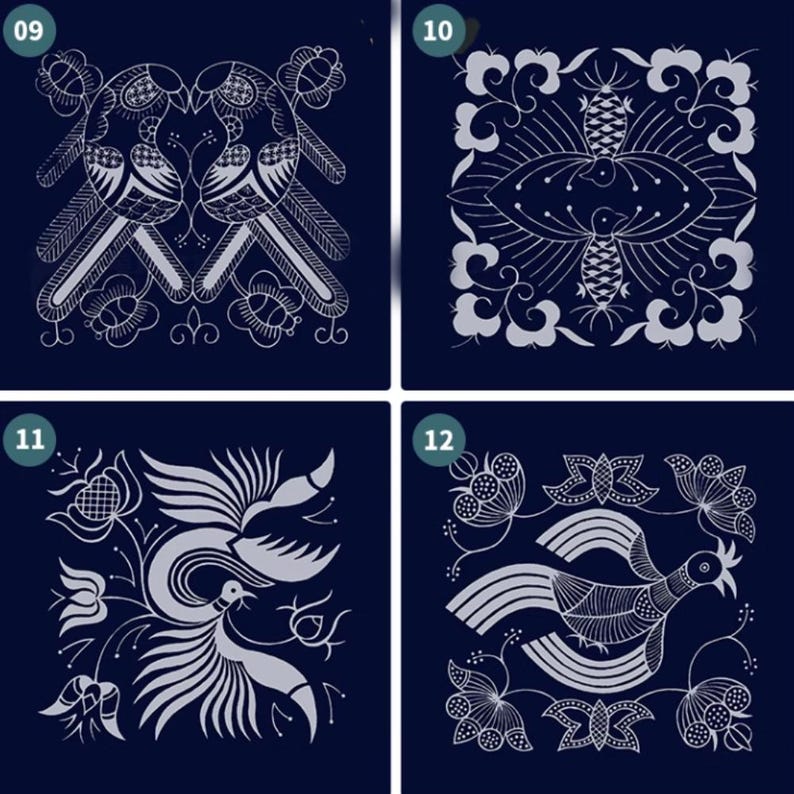 Miao Ethnic Batik Pattern Brushes for Procreate and AI - Chinese Folk ...