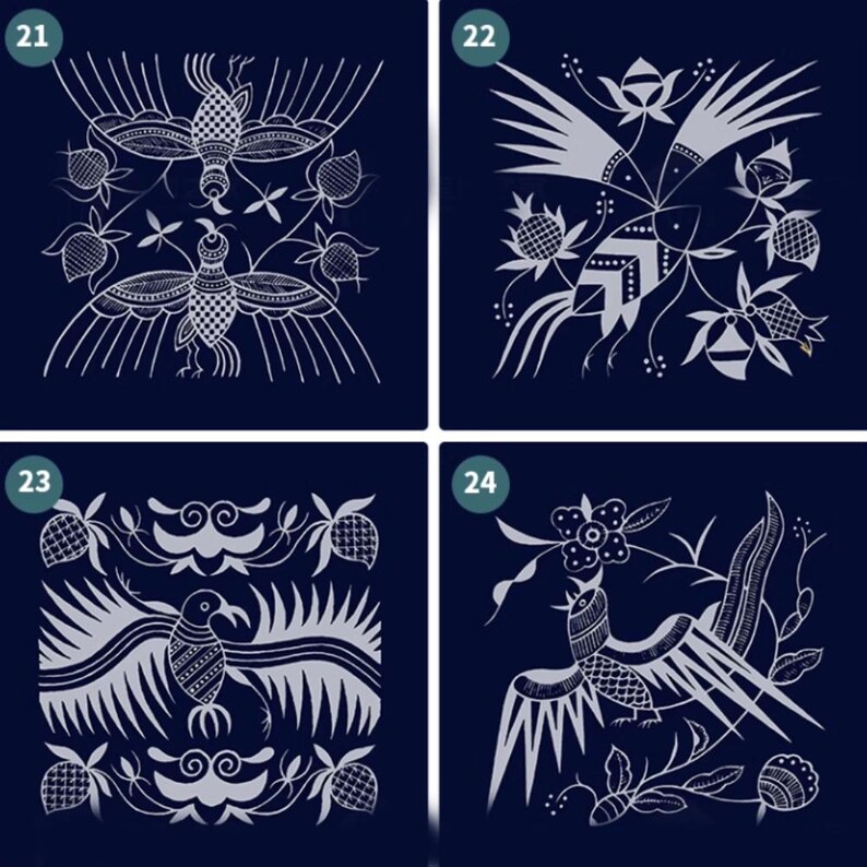 Miao Ethnic Batik Pattern Brushes for Procreate and AI - Chinese Folk ...