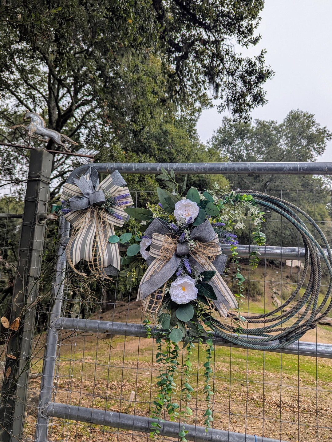 Authentic Lasso Wreath With Everyday Greenery, Florals, and Matching ...