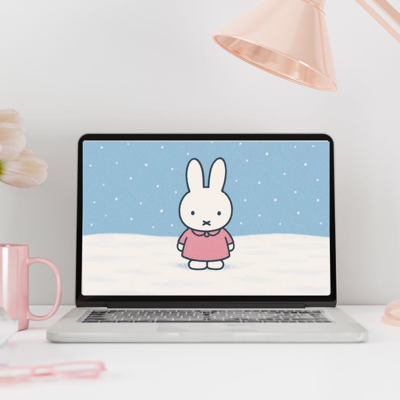 Miffy in the Snowfield – Cozy Winter Digital Wallpaper - Etsy