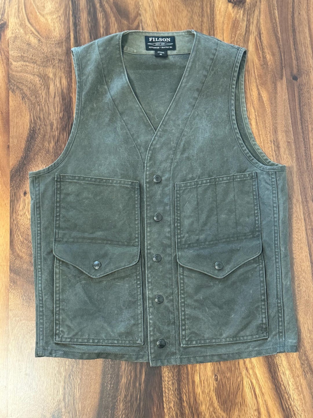 Filson Tin Cloth Cruiser Vest, XS, Stone - Etsy