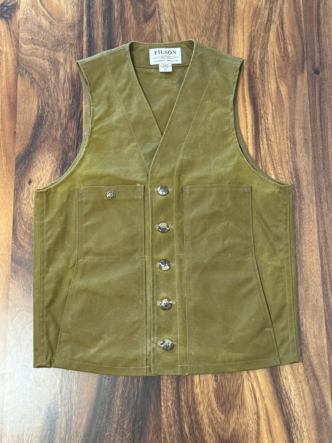 Filson Tin Cloth Vest, XS, Dark Tan - Etsy