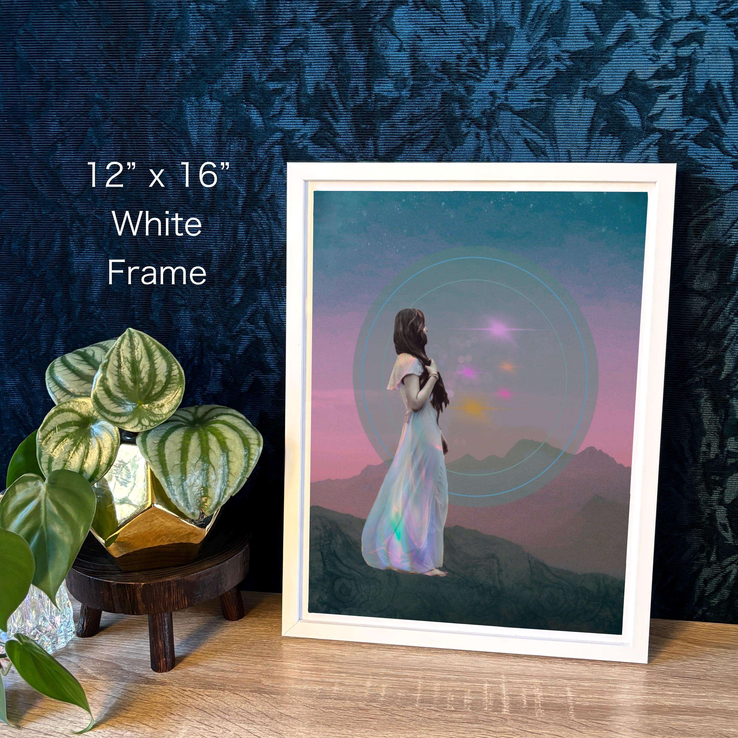 Mystical Feminine Ready to Hang Print | Cosmic Geometric Moody Wall ...