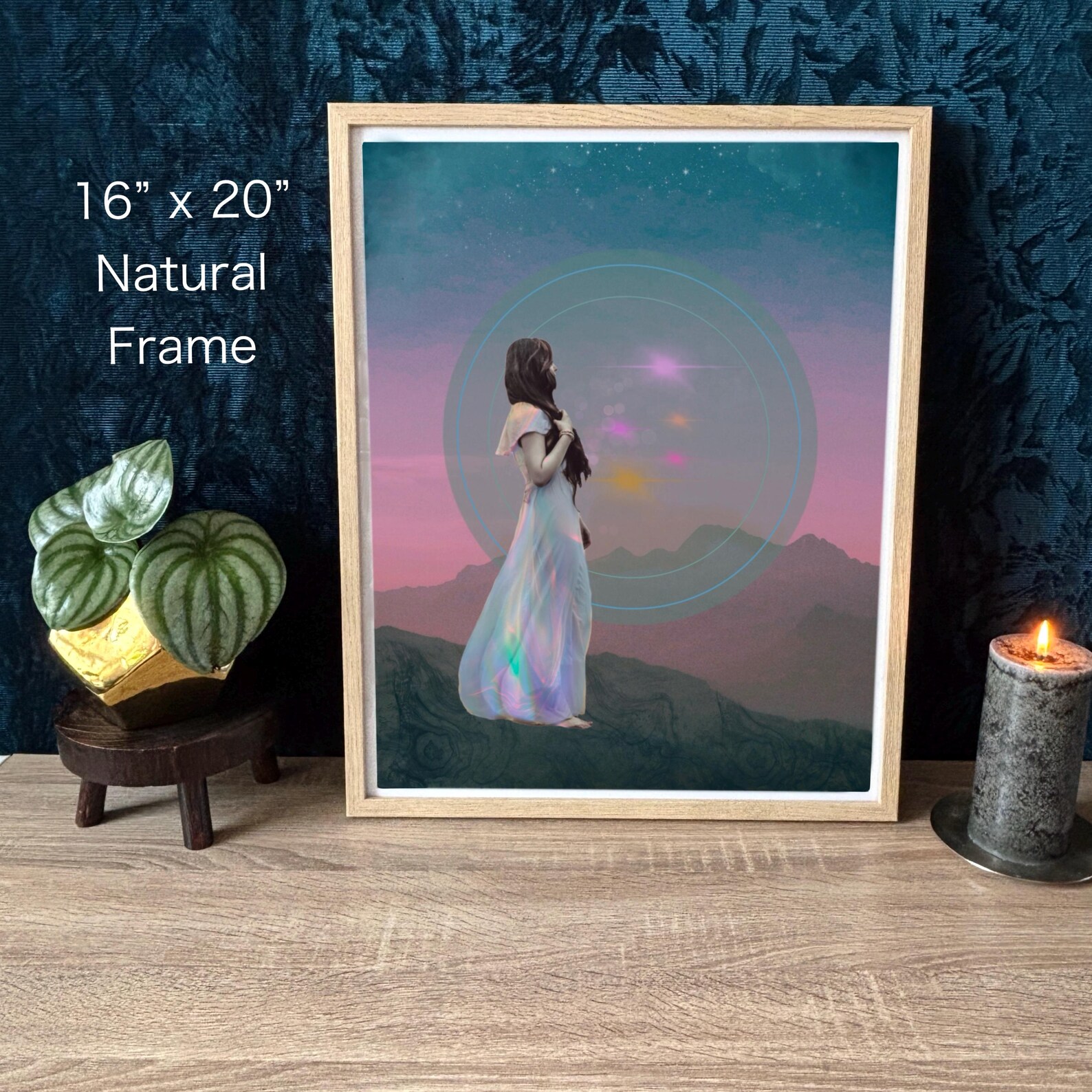 Mystical Feminine Ready to Hang Print | Cosmic Geometric Moody Wall ...