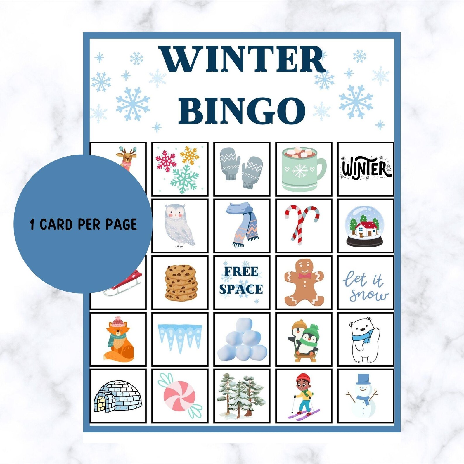 Winter Bingo, 30 Winter Bingo Cards, Winter Games, Kids Winter Party ...