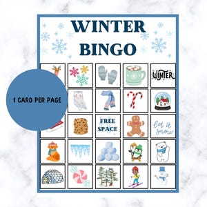 Winter Bingo, 30 Winter Bingo Cards, Winter Games, Kids Winter Party ...