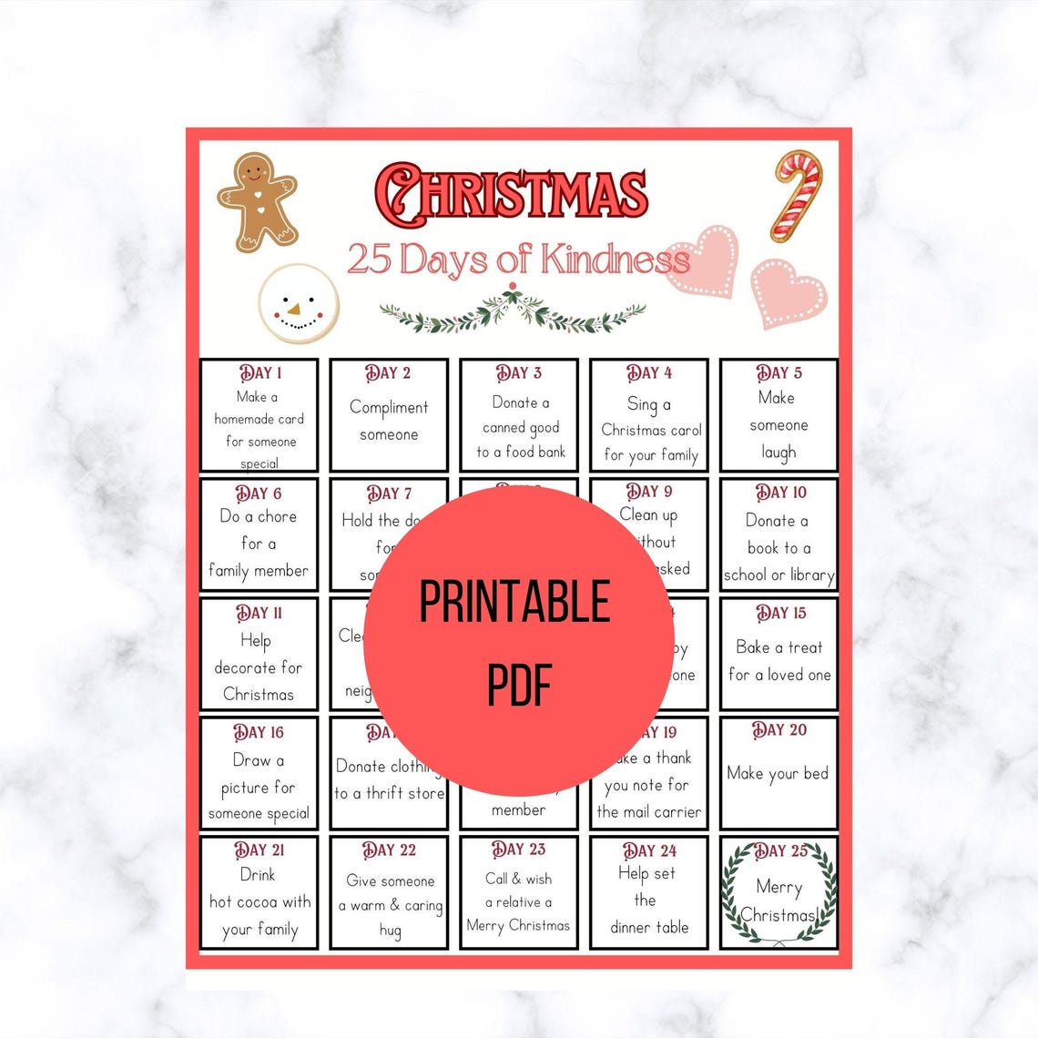 25 Days of Kids Christmas Kindness, Random Acts of Kindness, Advent ...