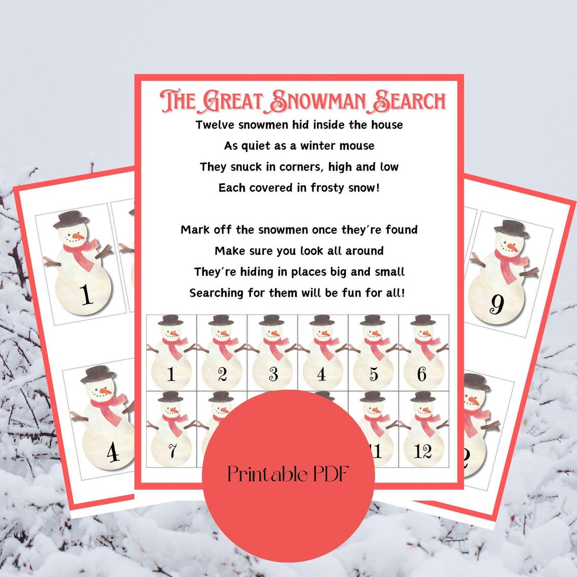 Winter Scavenger Hunt Printable winter Game Printable winter Activity ...