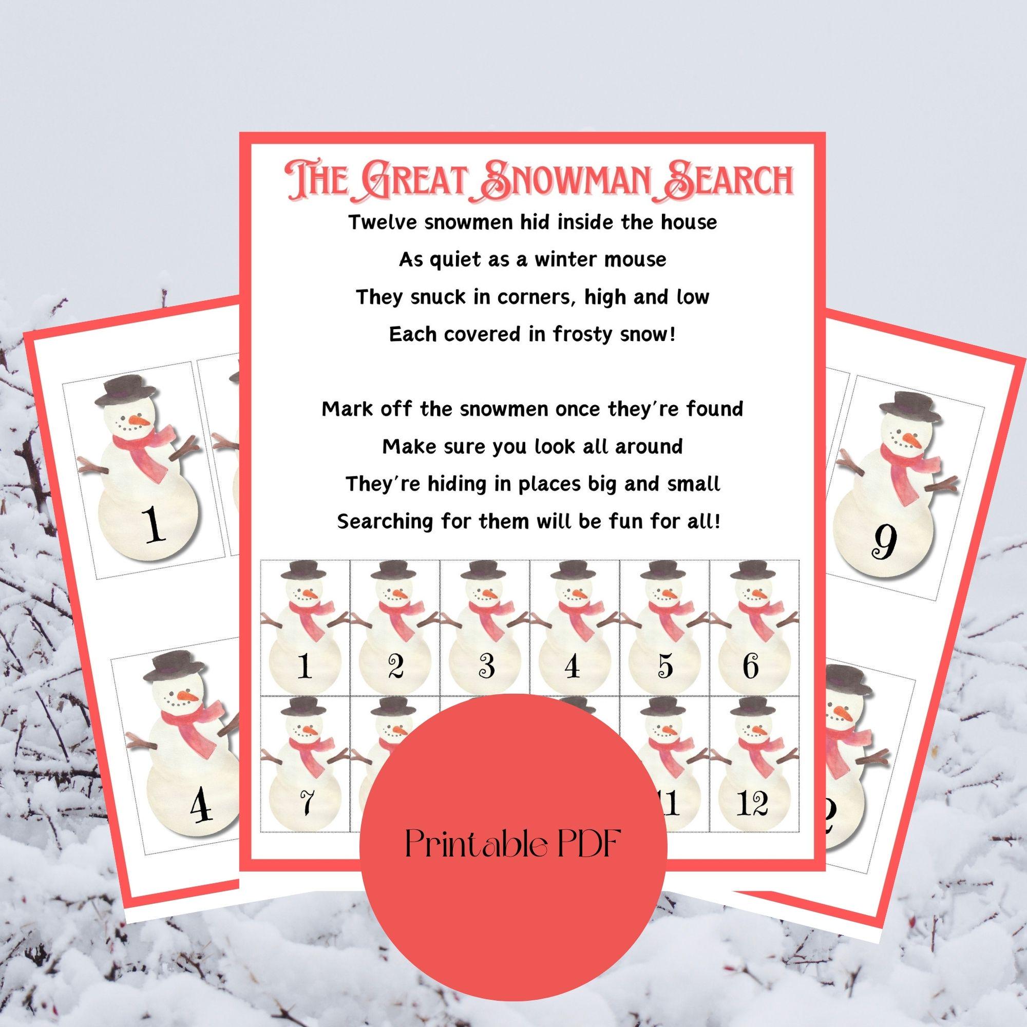 Winter Scavenger Hunt Printable winter Game Printable winter Activity ...