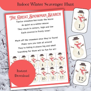 Winter Scavenger Hunt Printable winter Game Printable winter Activity ...