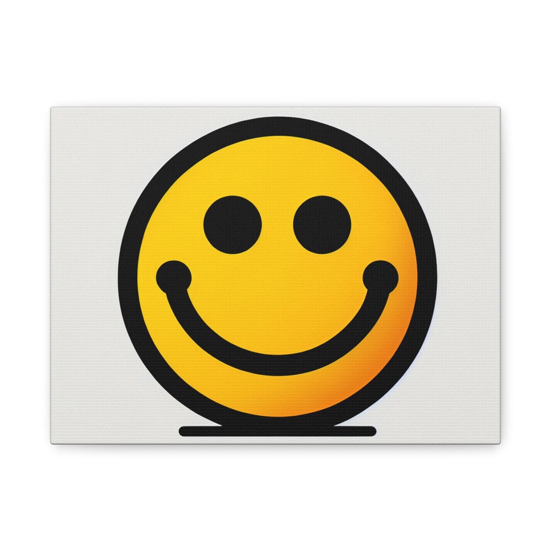 Canvas Print, Smiley Face Art, Wall Decor, Home Office Decor, Gift for ...