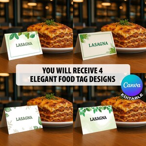 Elegant Food Tag Template: Editable Restaurant Menu Card Canva Design ...