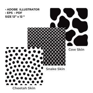 Animal Skin Pattern Vector Silhouettes: Safari Zoo Print (digital ...