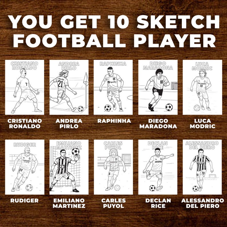 Printable Football Player Coloring/digital Download Soccer Sketch - Etsy