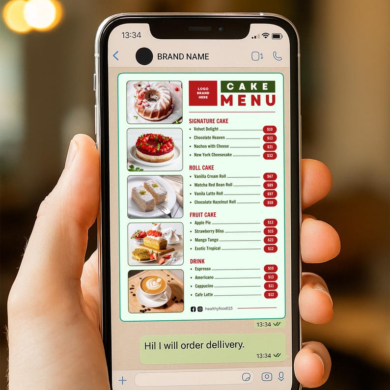 Printable Food Menu Template: Customizable Canva Design (A4 Digital ...