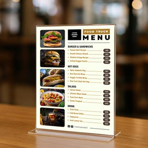 Printable Food Menu Template: Customizable Canva Design (A4 Digital ...
