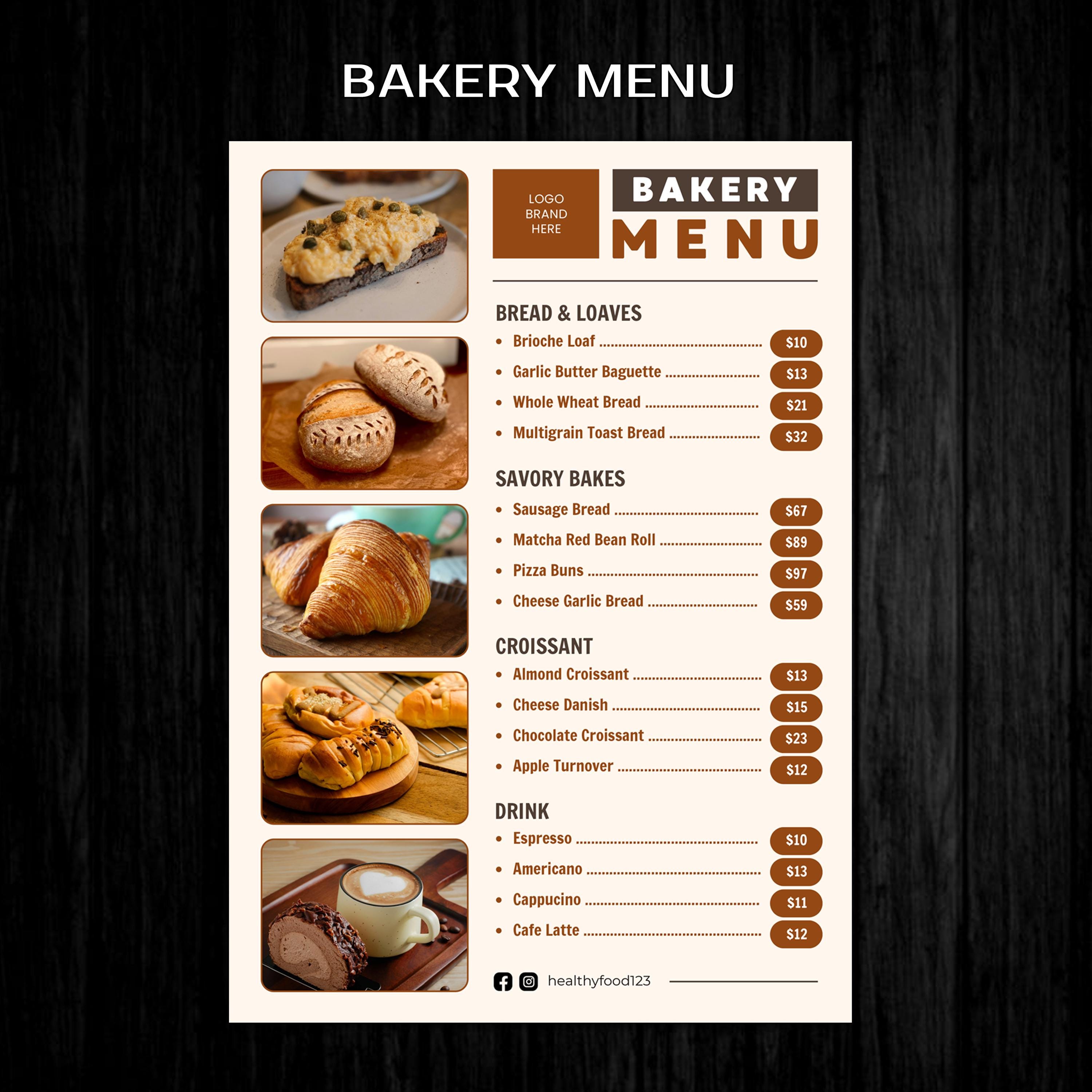 Printable Food Menu Template: Customizable Canva Design (A4 Digital ...
