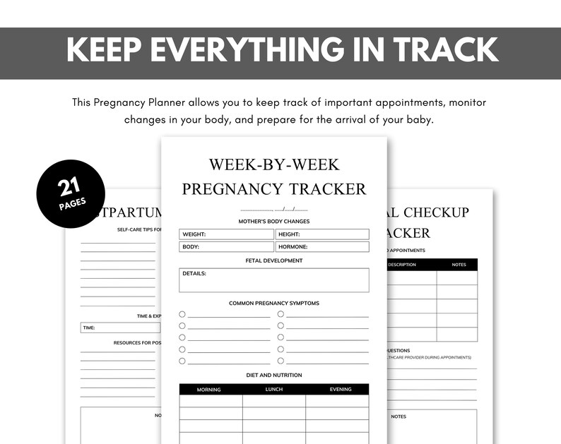 Pregnancy Planner Printable - Printable Pregnancy Journal Bundle ...