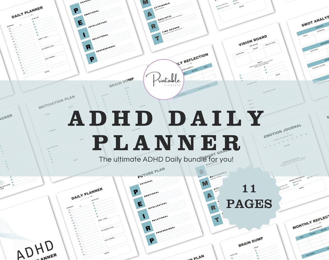 Adhd Daily Planner Adhd Printable Planner Adult Adhd Daily Planner Adhd ...