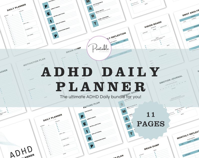 Adhd Daily Planner Adhd Printable Planner Adult Adhd Daily Planner Adhd ...