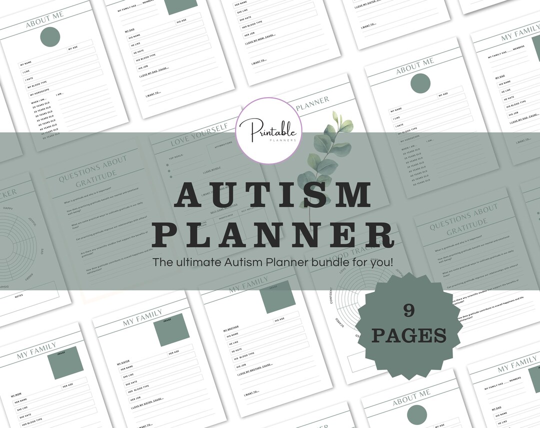 Autism Planner Autism Printable Planner Autism Planner Bundle Daily ...