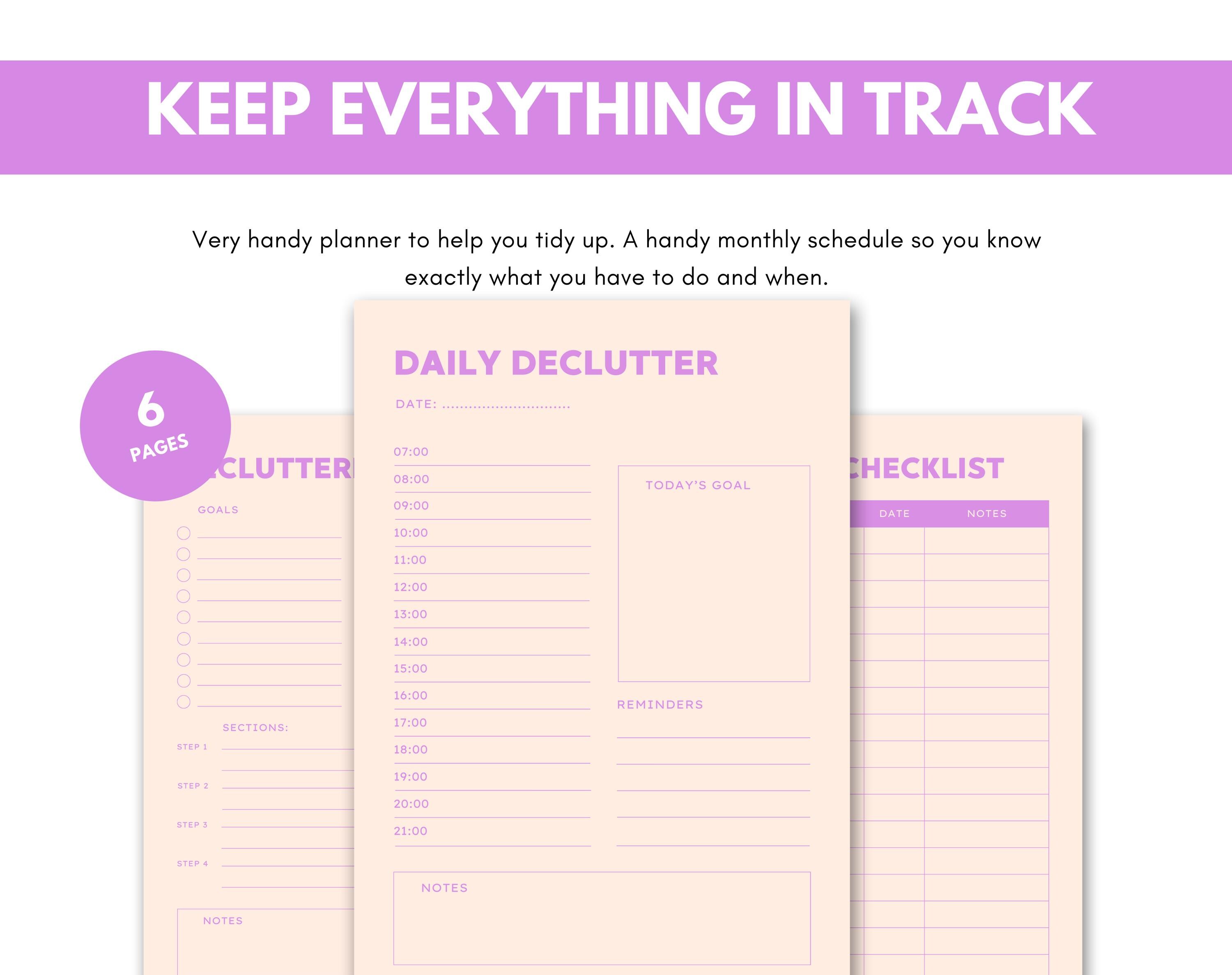 Declutter Checklist - Declutter Planner – Declutter Challenge ...