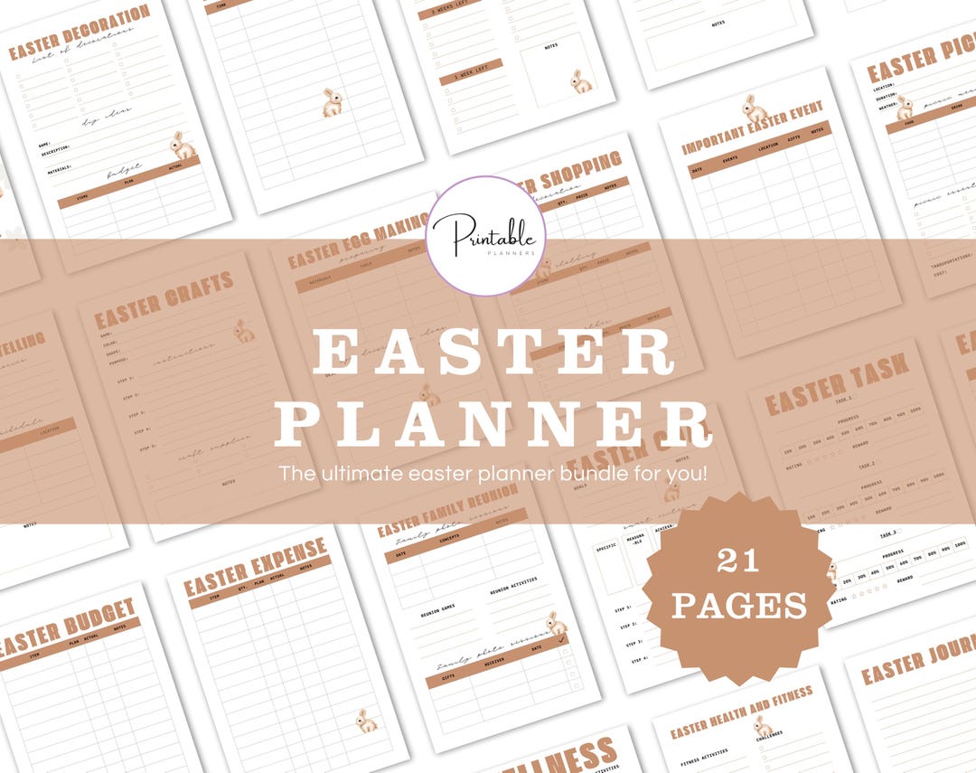 Easter Planner Printable Easter Planner Spring Planner Easter Planner Kit Easter Organizer ...