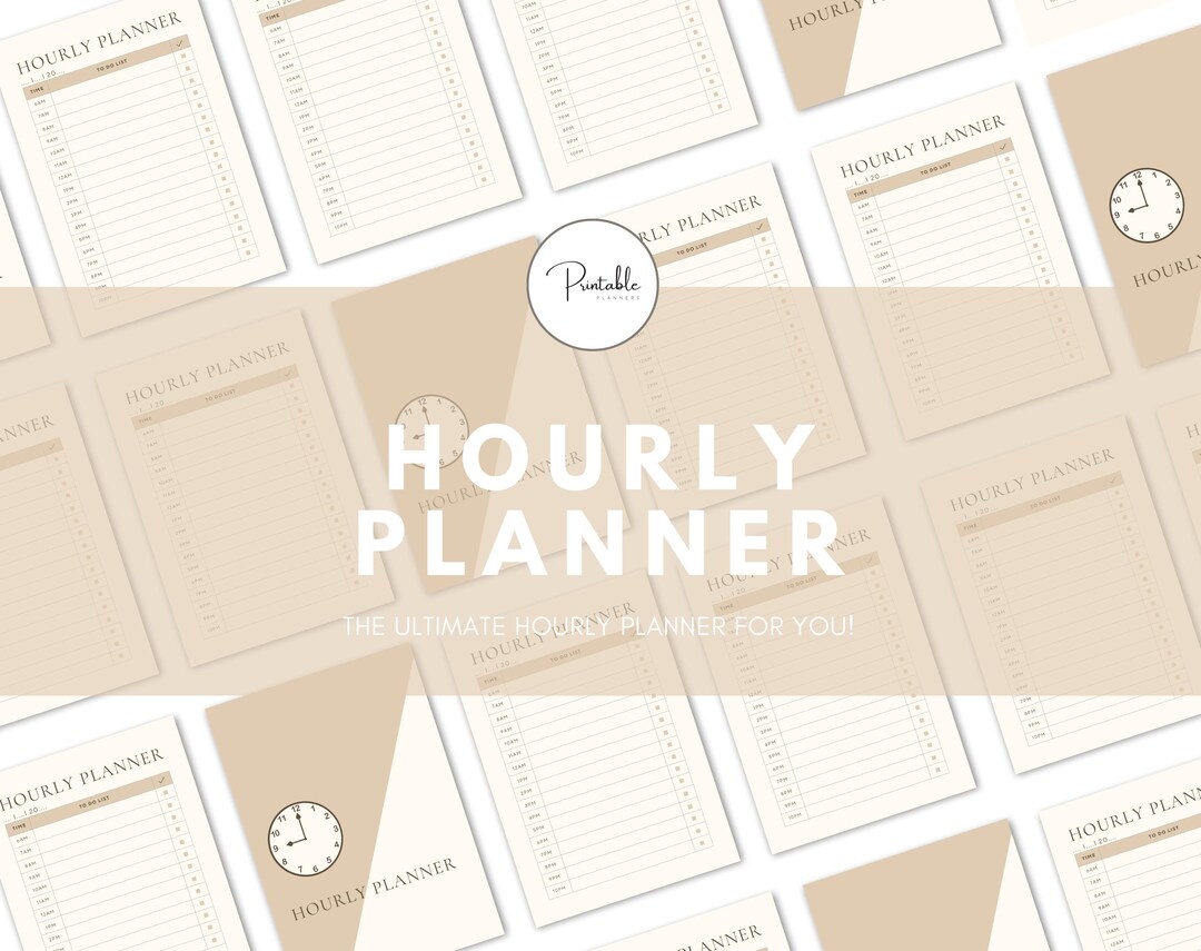 Hourly Planner - Printable Hourly Planner - Instand Download - Hourly ...
