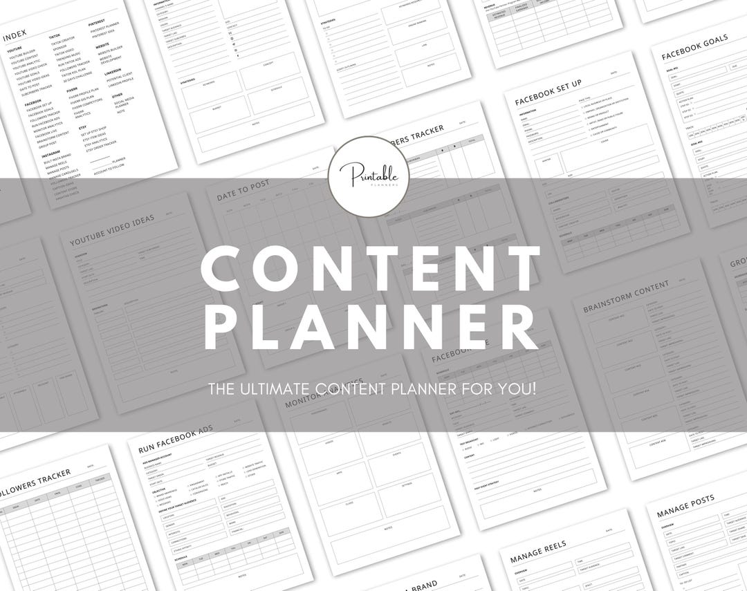 Content Planner – Social Media Planner – Content Calender – Content ...