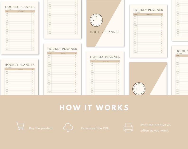 Hourly Planner - Printable Hourly Planner - Instand Download - Hourly ...