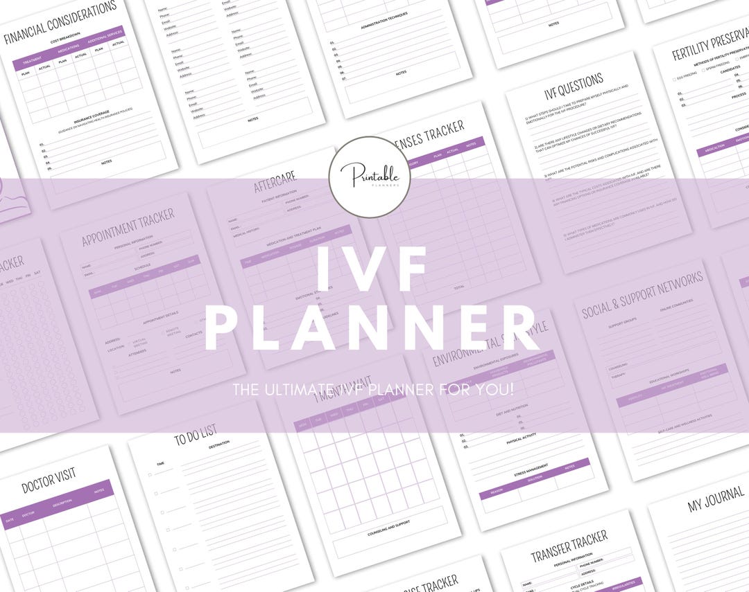 Printable IVF Planner - Fertility Treatment Planner - IVF Journal ...