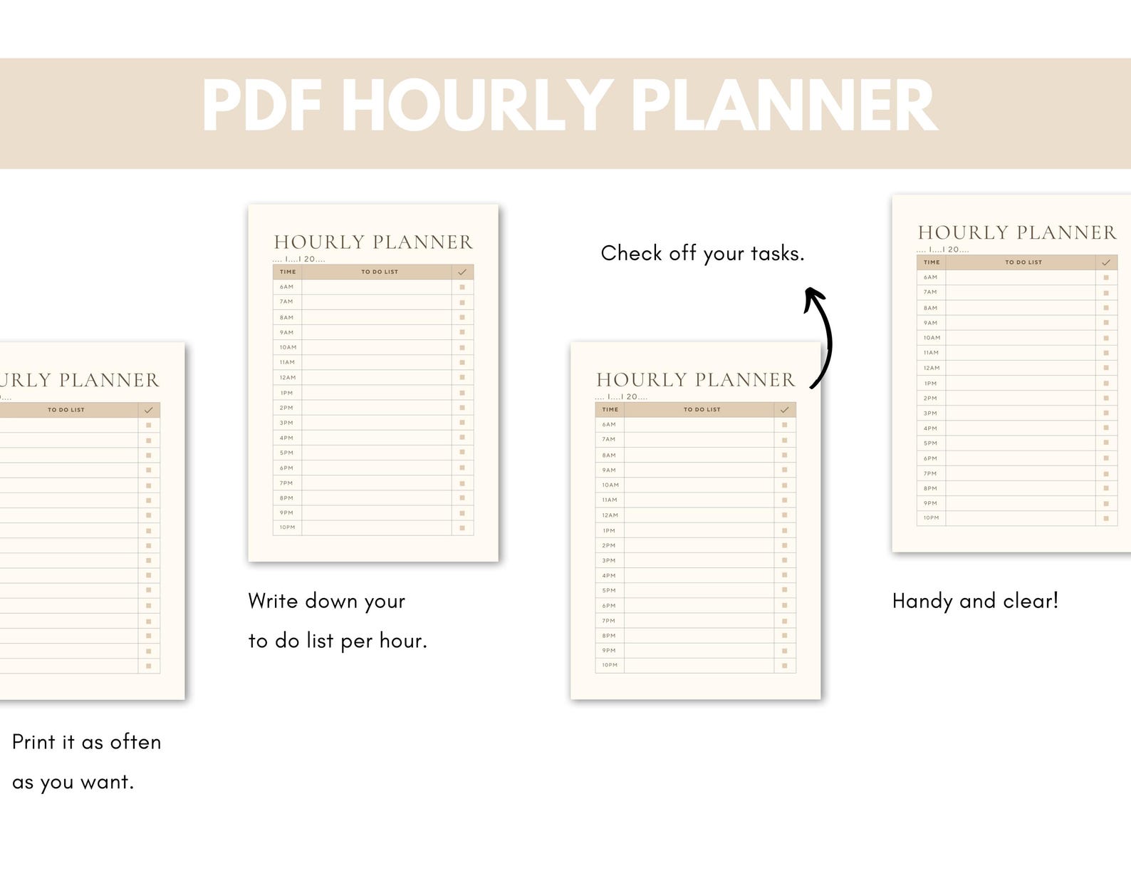 Hourly Planner - Printable Hourly Planner - Instand Download - Hourly ...