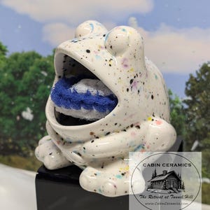 Retro Ceramic Frog With Scrubby - Etsy