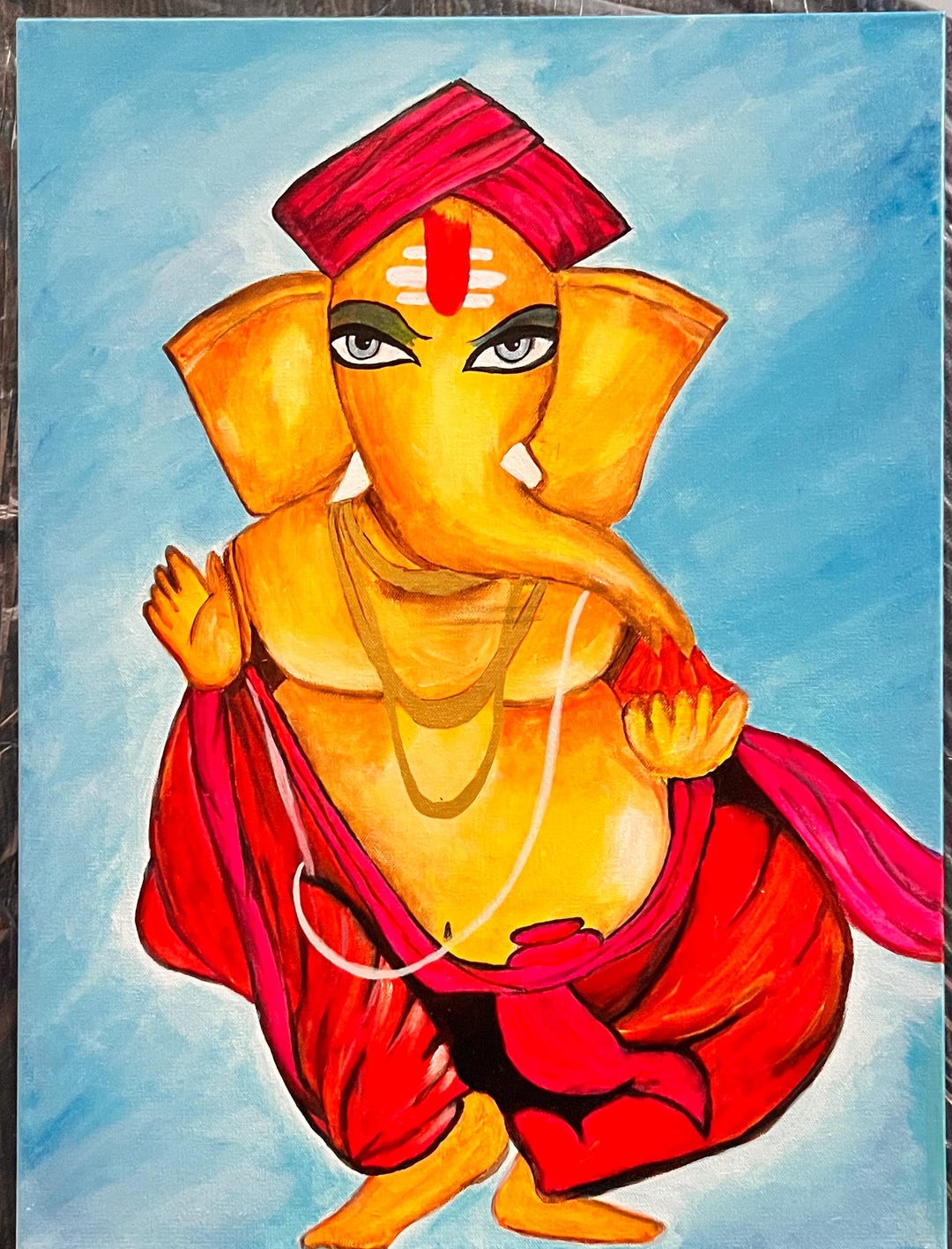Lord Ganesha - Indian God - Diwali Painting - Acrylic Handmade Painting ...