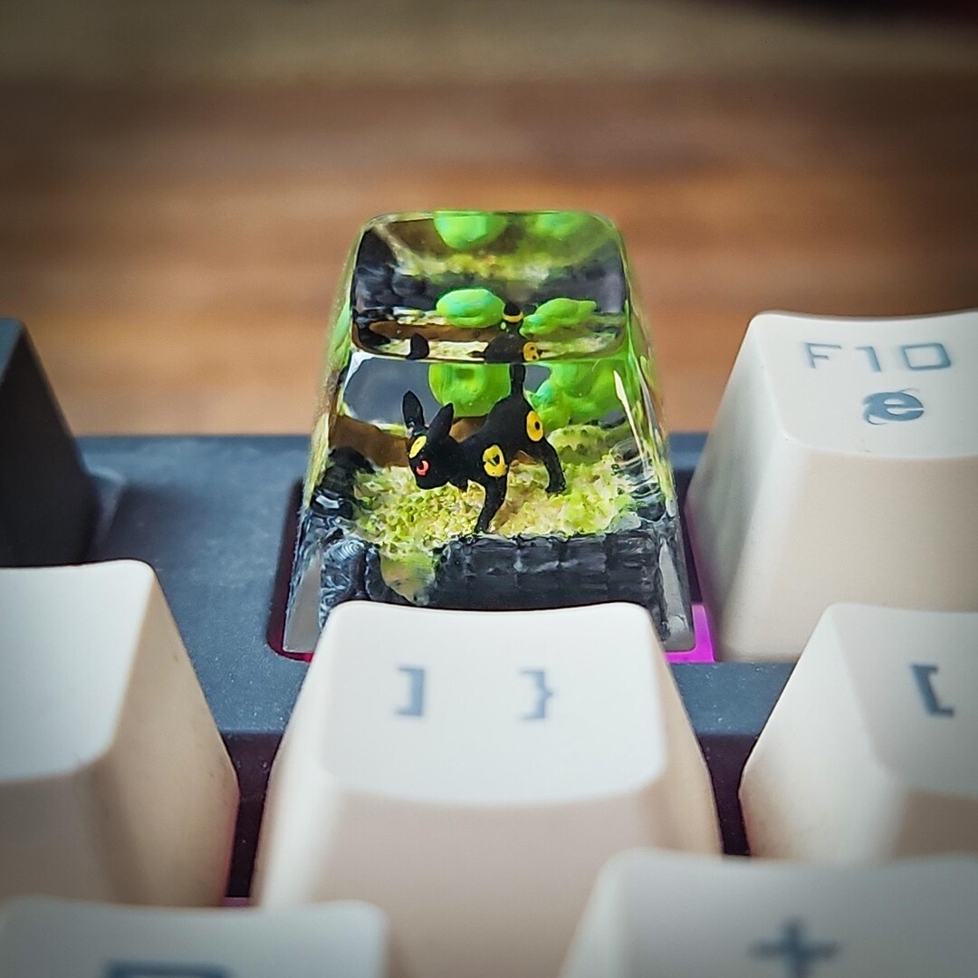 Umbreon 2 Version Artisan Resin Keycap 1u, Black Anime Cat Resin Keycap ...