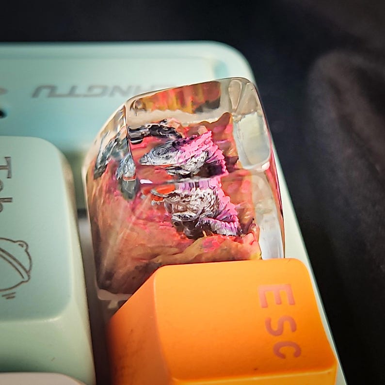 Monster Keycap, Kaiju Keycap, G0.dzi.lla Keycap, Handmade Keycap, Resin ...