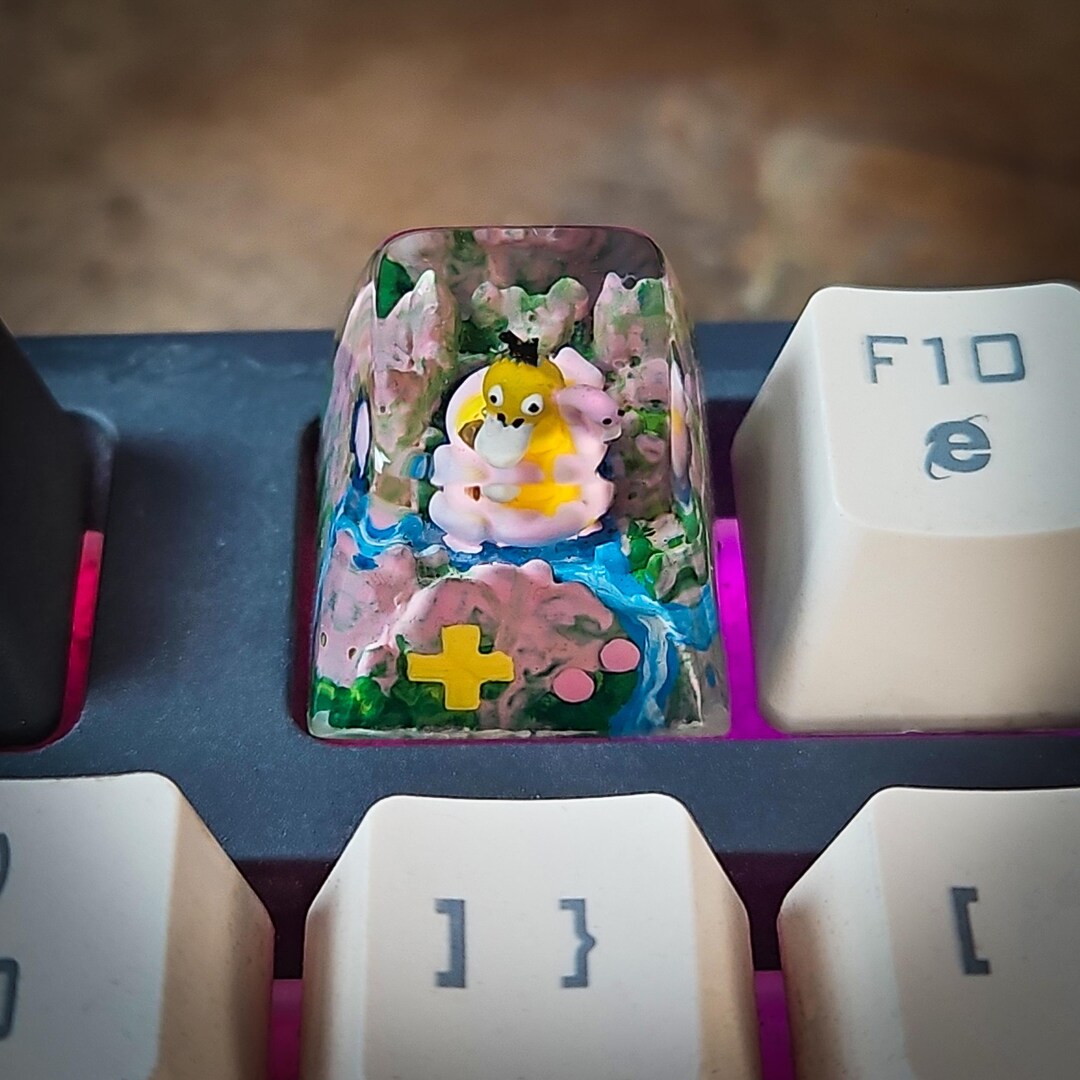 Psyduck Resin Keycap 1u, Handmade Artisan Resin Keycap, Silly Anime ...