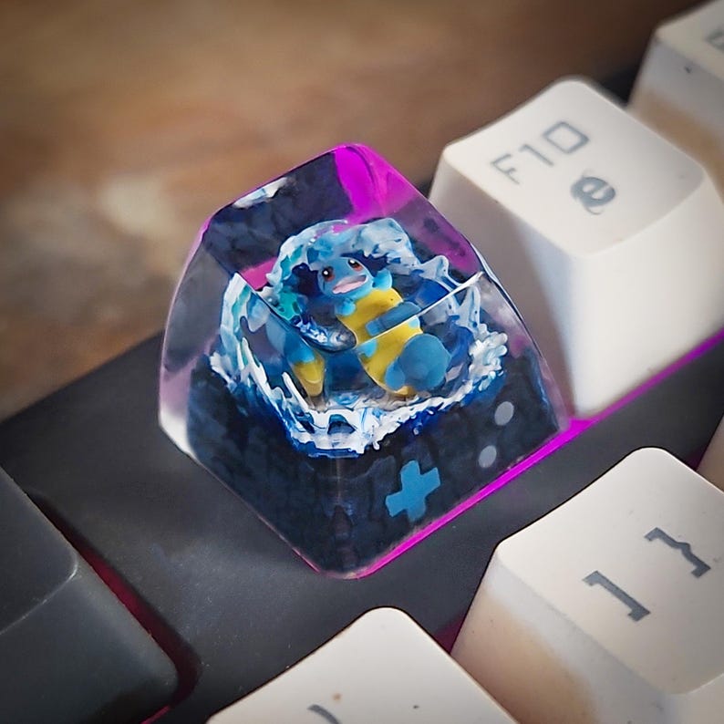 Cute Squirtle Keycap Resin 1u, Squirtle Keycap 1u, Handmade Resin ...