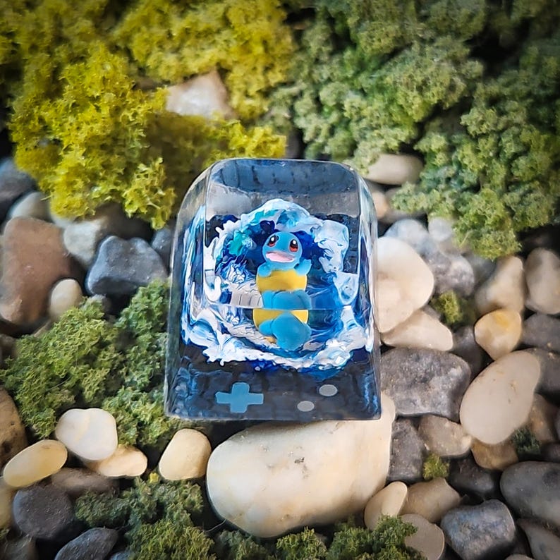 Cute Squirtle Keycap Resin 1u, Squirtle Keycap 1u, Handmade Resin ...