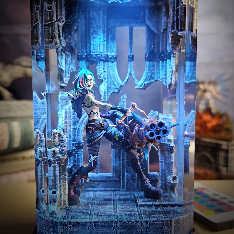 Jinx Arcane Resin Lamp | League of Legends Inspired Epoxy Light ...